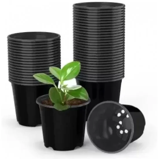 Black Grower Pot Set 4 inch | Pack of 6 Pots